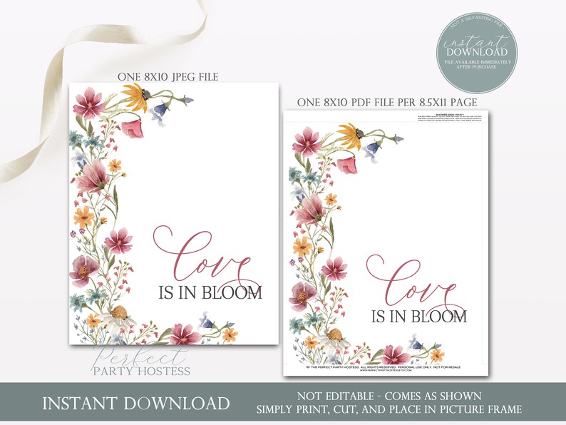 8X10 Love is in Bloom Sign Printable, Love is in Bloom Bridal Shower ...
