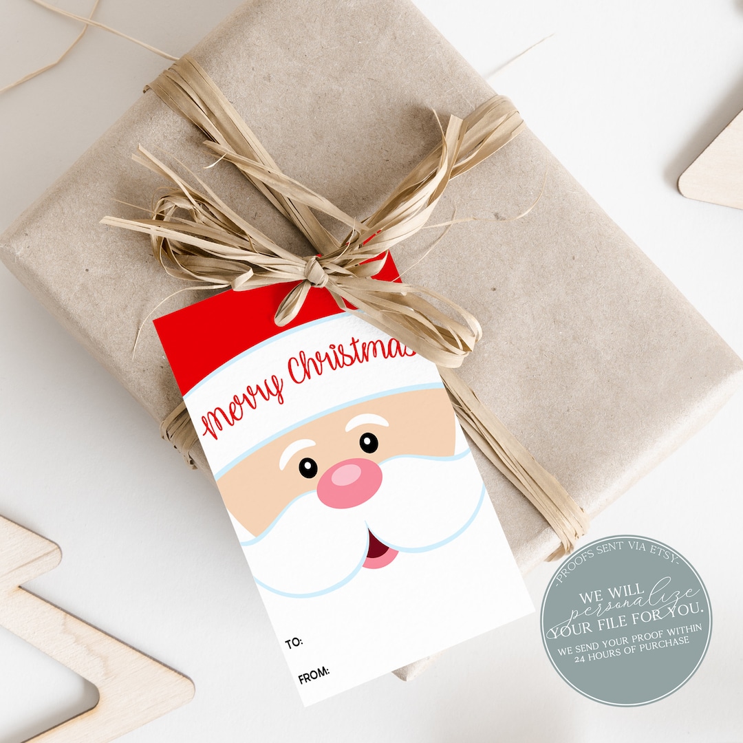 Printable Santa Christmas Gift Tags Printable Santa Claus Holiday Gift ...