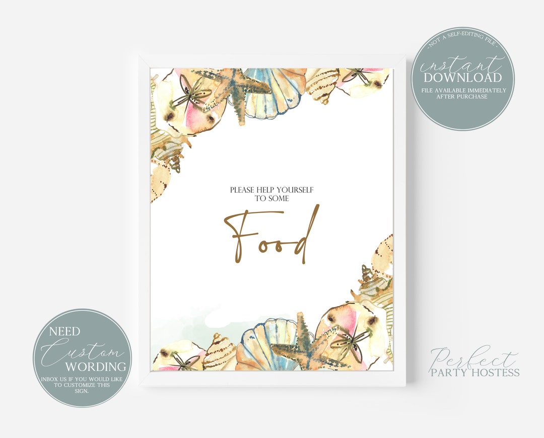 Baby Shower Food Sign, 8x10 Food Sign, Printable Food Sign, Food Table ...