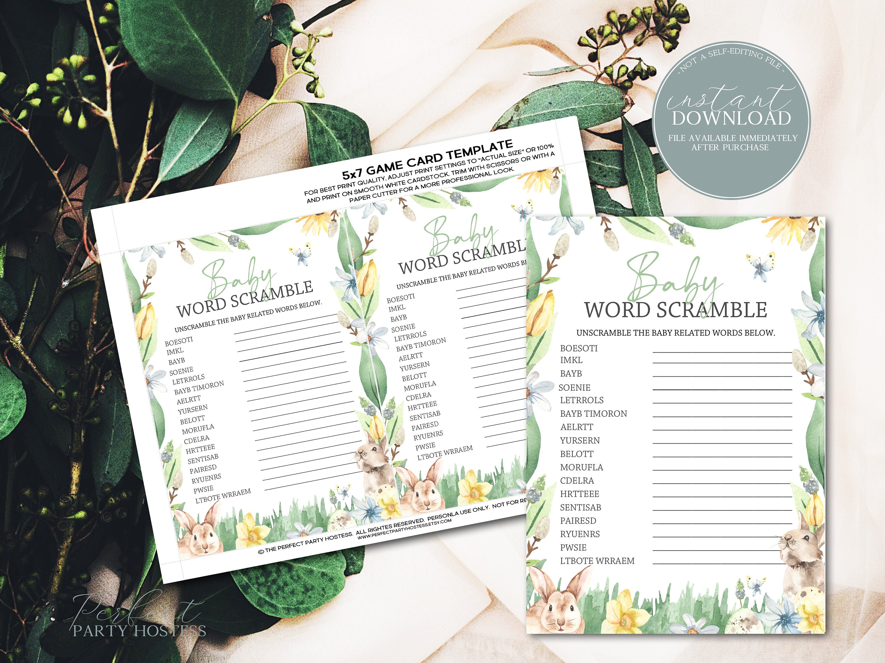 Baby Shower Word Scramble Game, Word Scramble, Printable Games ...