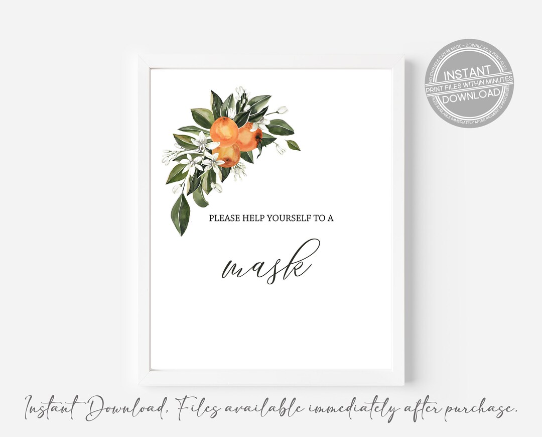 Printable Face Mask Sign, Face Mask Baby Shower Sign, Wear a Mask Sign ...