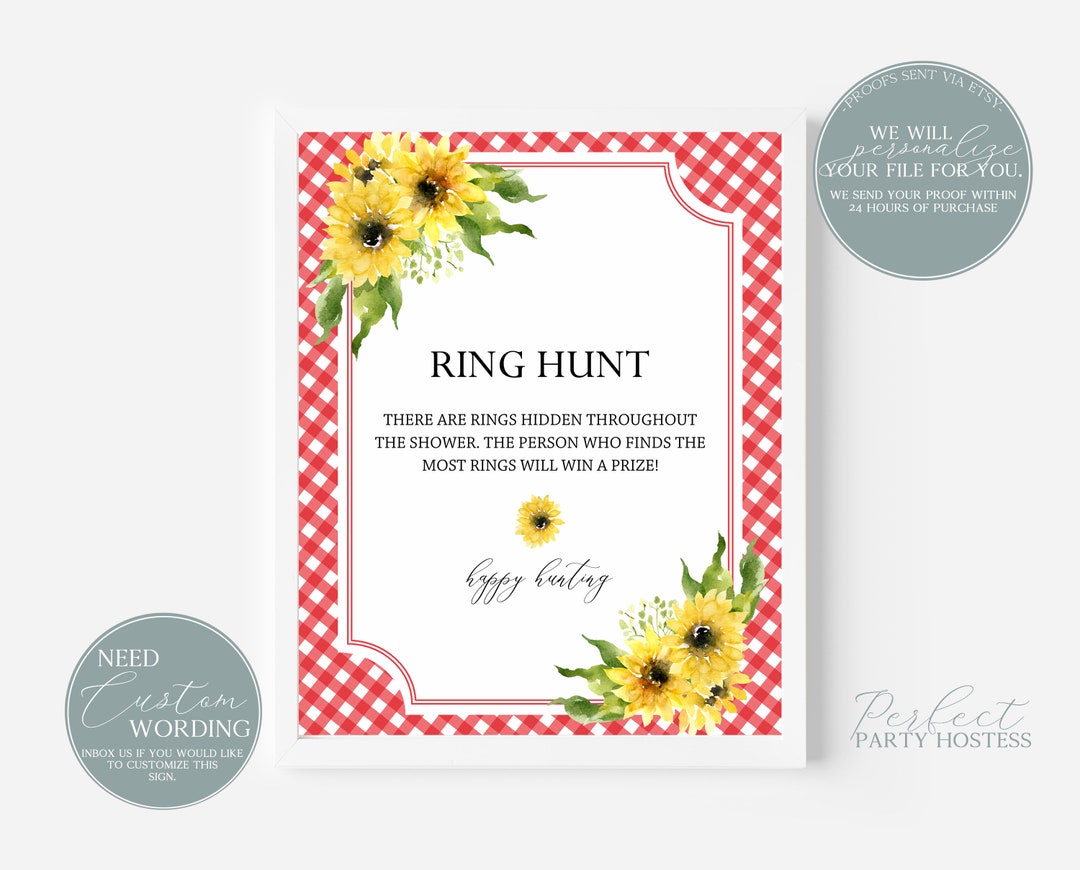 Ring Hunt Bridal Shower Game Find the Ring Bridal Shower Game Printable ...