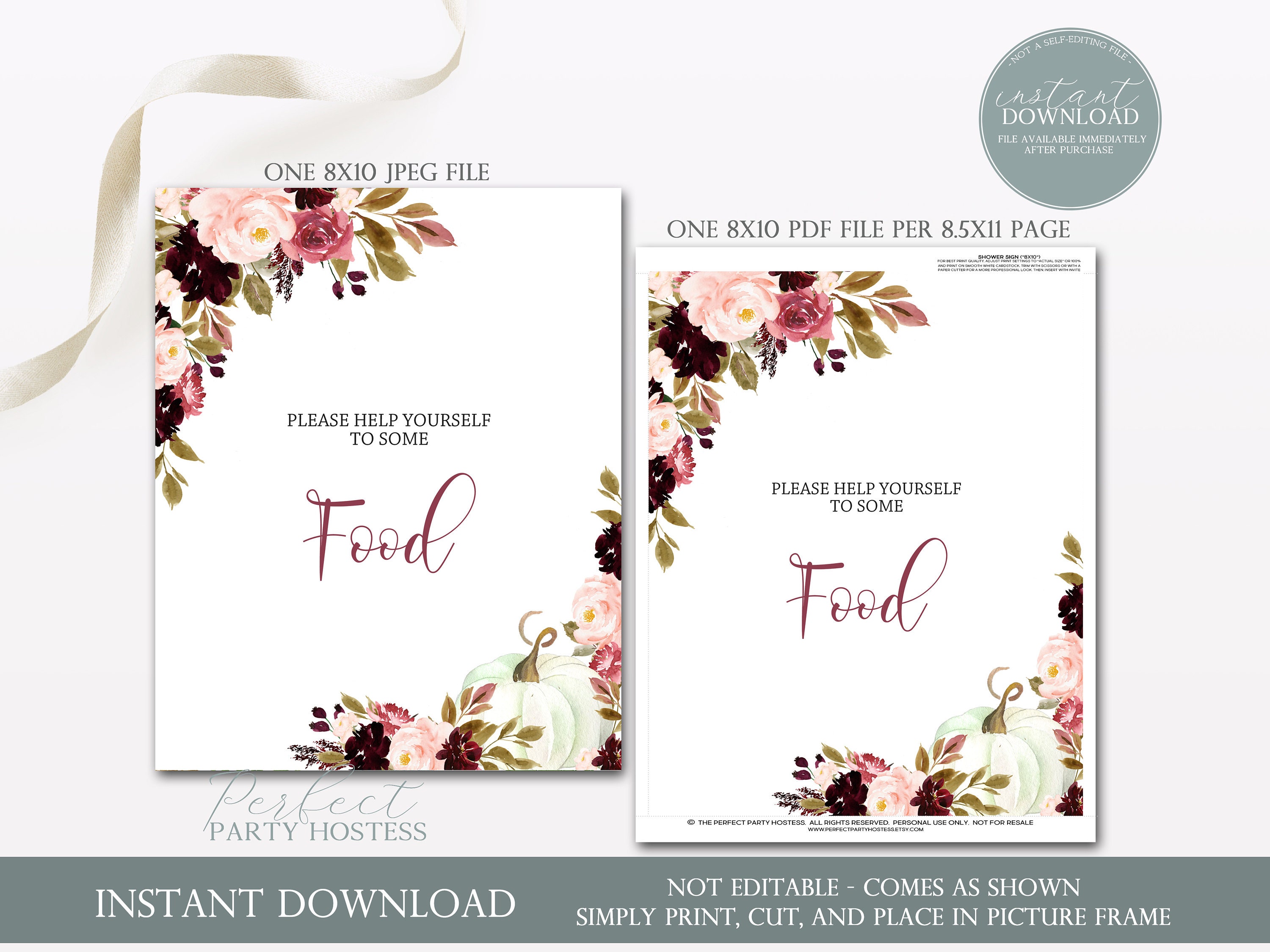 Food Sign Food Sign Printable Food Sign Food Table Baby - Etsy