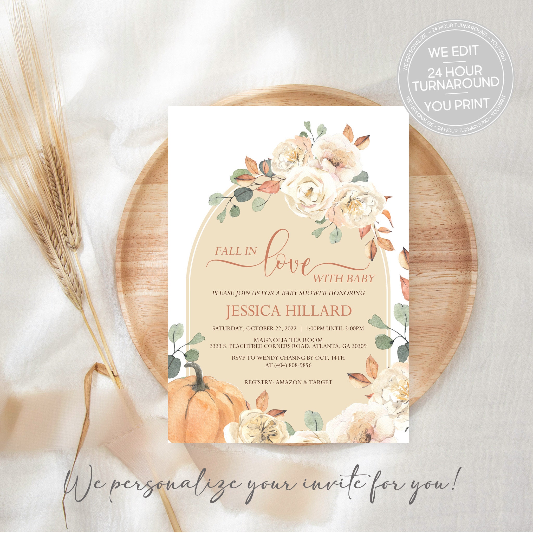 Fall Baby Shower Bingo Games Pumpkin Baby Shower Bingo Games - Etsy