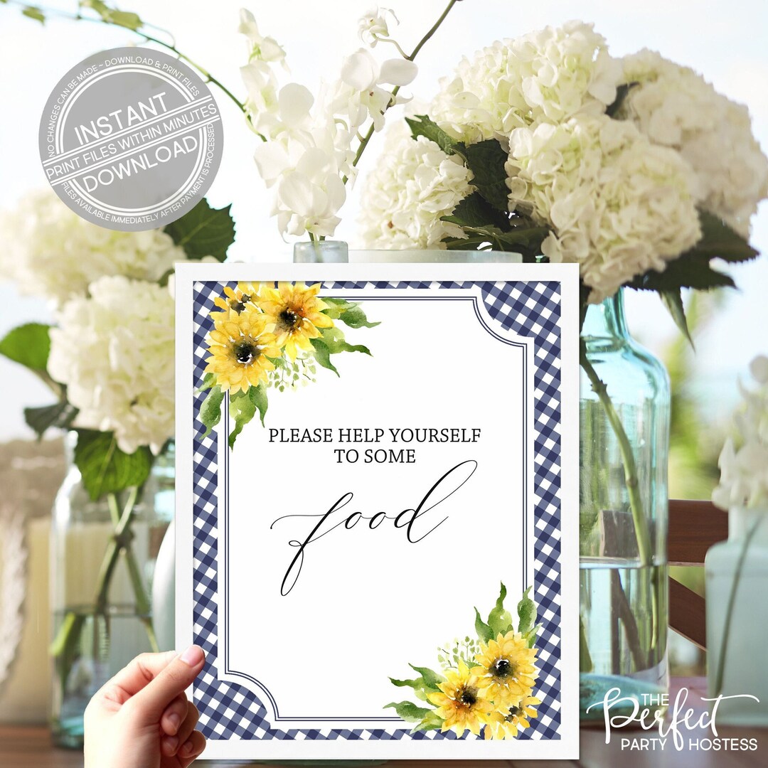 Bridal Shower Food Sign, BBQ Food Sign, Printable Food Sign, Food Table ...