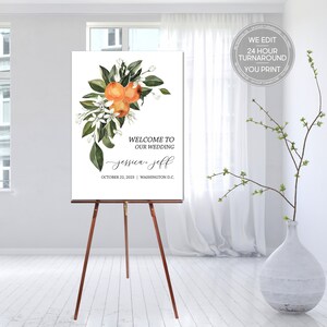 Citrus Wedding Welcome Sign, Welcome Sign, Wedding Welcome Sign ...