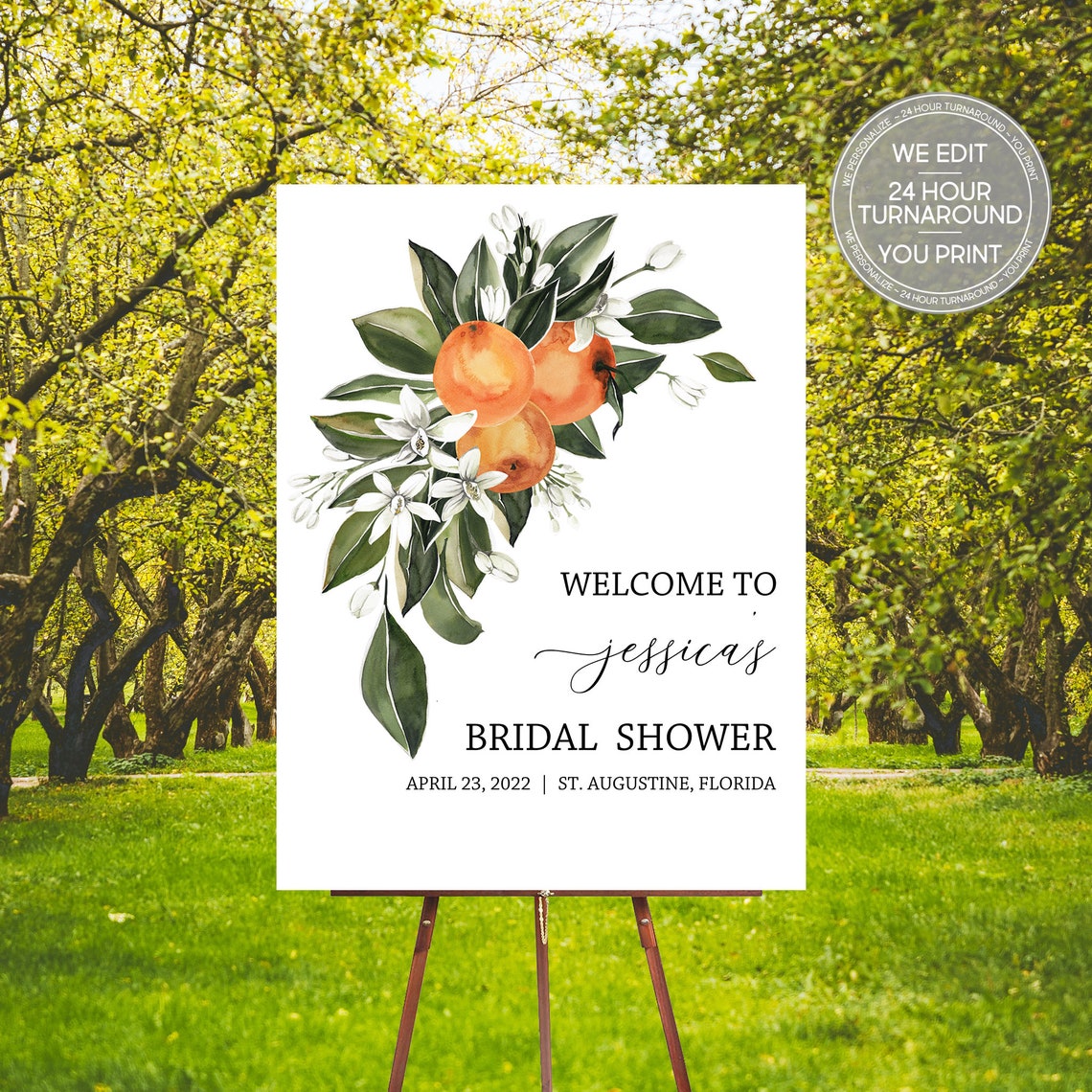 Citrus Wedding Welcome Sign, Welcome Sign, Wedding Welcome Sign ...