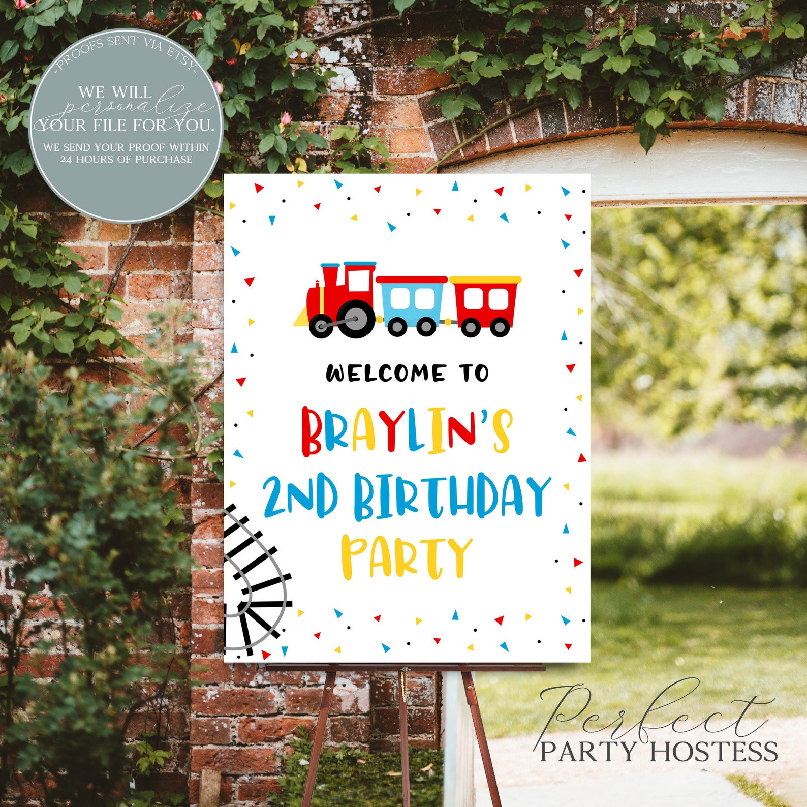 Train Birthday Party Welcome Sign, Train Welcome Sign, Printable ...