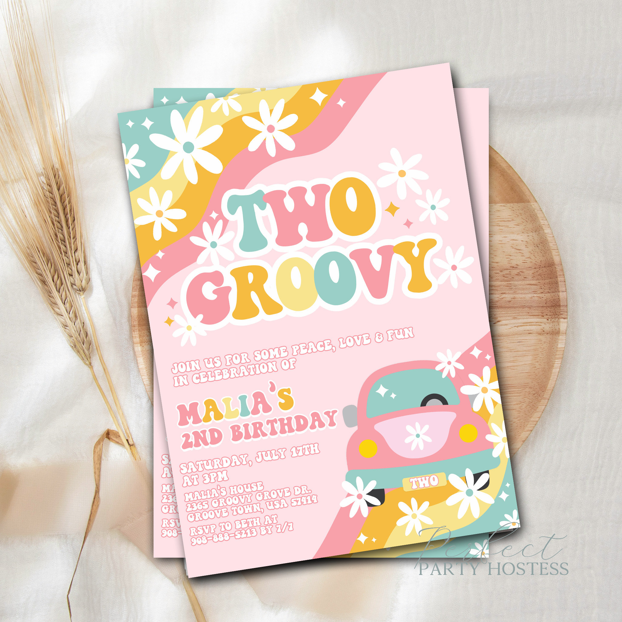 Groovy Drink Table Birthday Party Sign, Retro Birthday Party Sign Girl ...