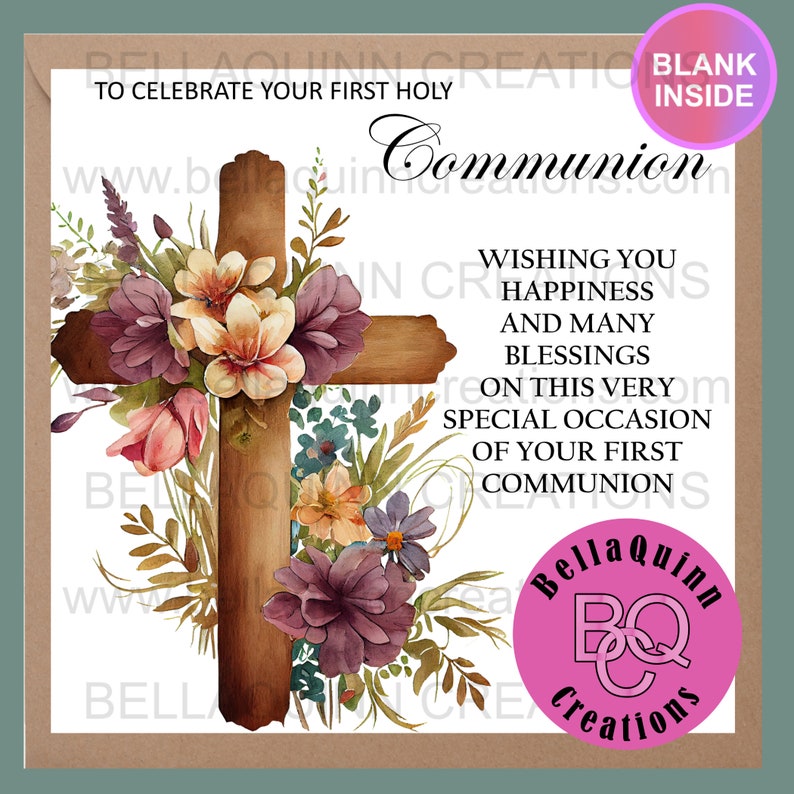 First Holy Communion Greeting Card, Holy Communion, Greeting Card ...
