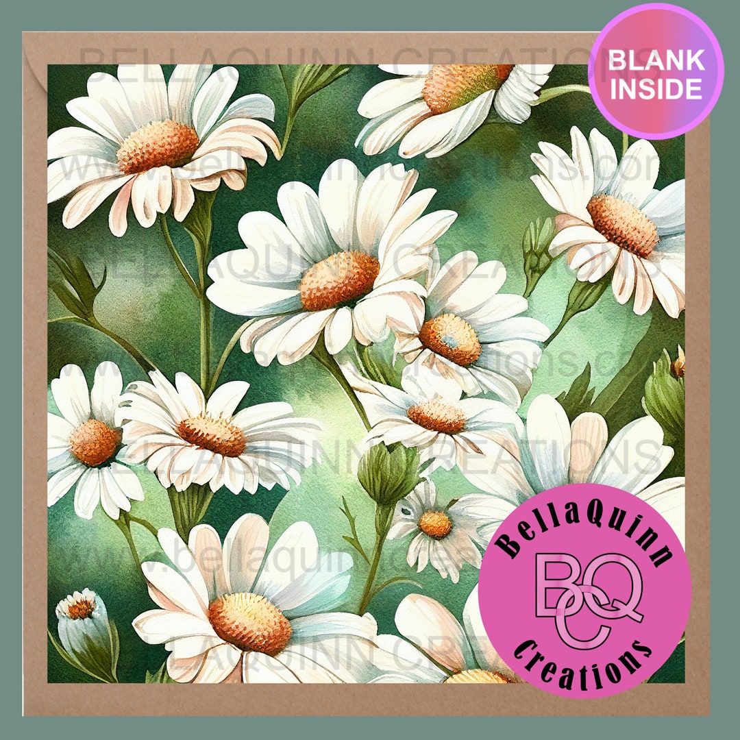 Daisy Blank Greeting Card, Thank You, Happy Birthday, Congratulations ...