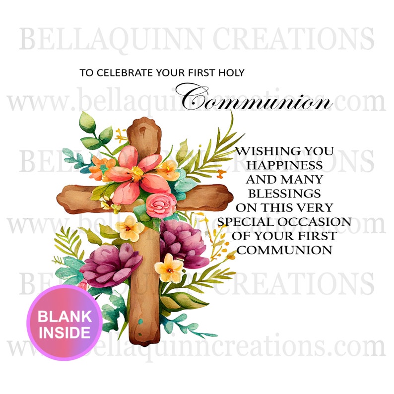 First Holy Communion Greeting Card, Catholic Holy Communion, Card ...