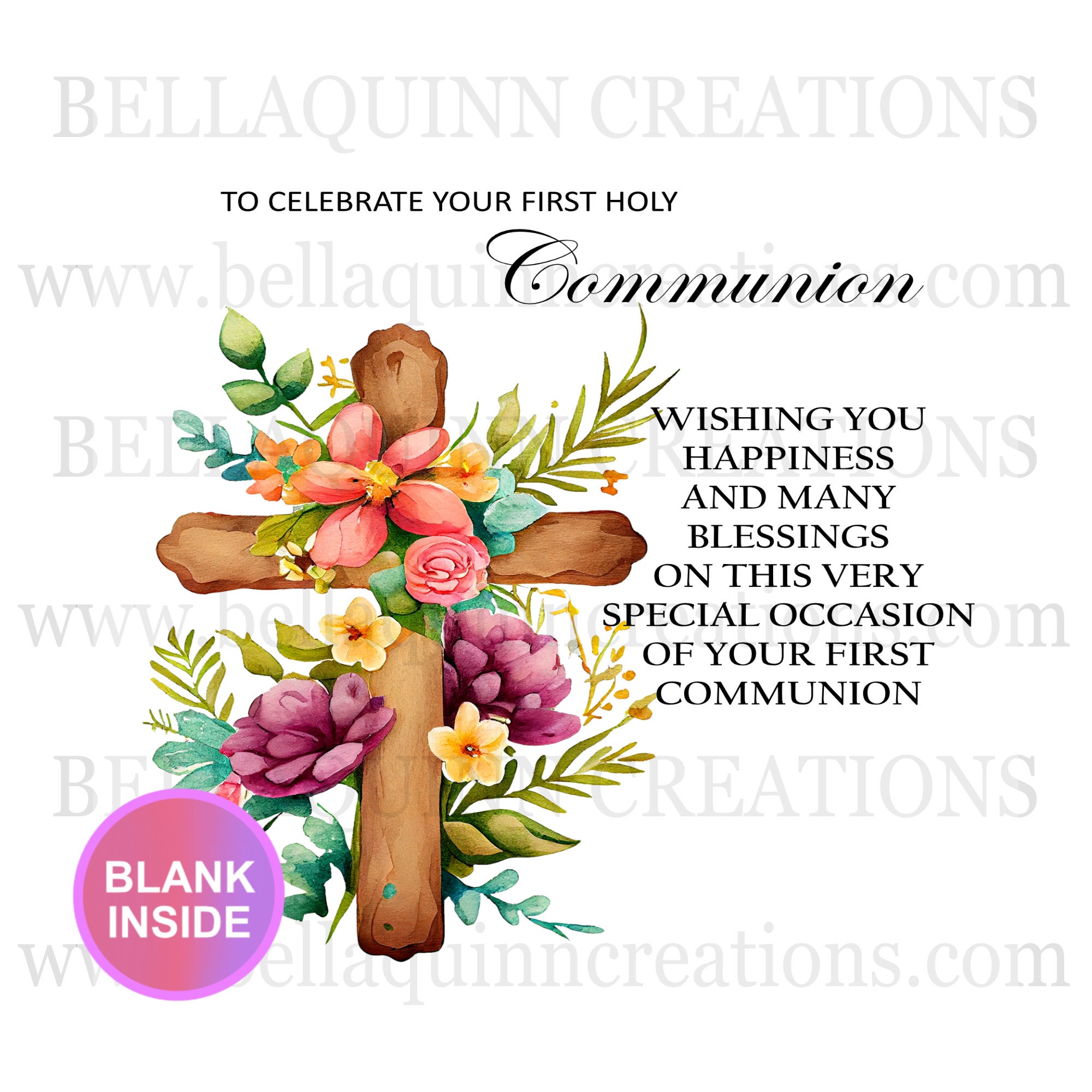 First Holy Communion Greeting Card, Catholic Holy Communion, Card ...