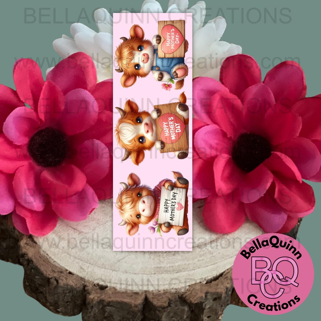 Highland Cow Laminated Bookmark, Cute Bookmark, Animal Bookmark, Farm ...