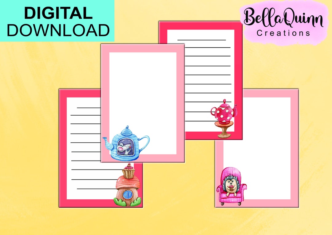 Printable Stationary Set A4 Size PDF, Instant Downloaded Stationary ...