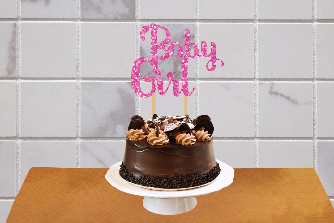 New Baby Girl Cake Topper New Baby Boy Cake Topper Glitter Cake Toppers ...