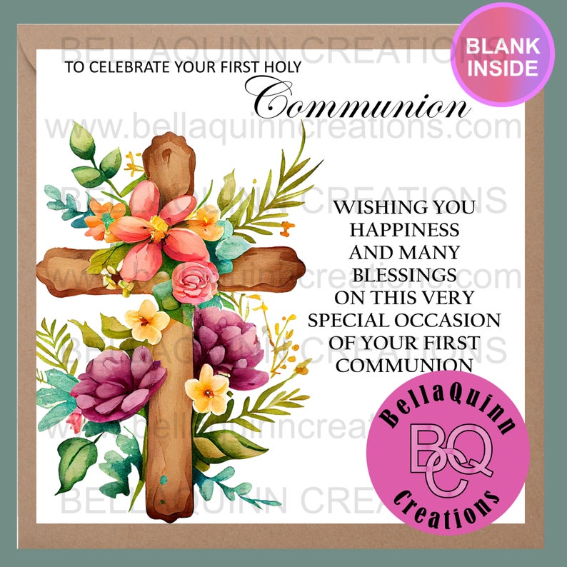 First Holy Communion Greeting Card, Catholic Holy Communion, Card ...