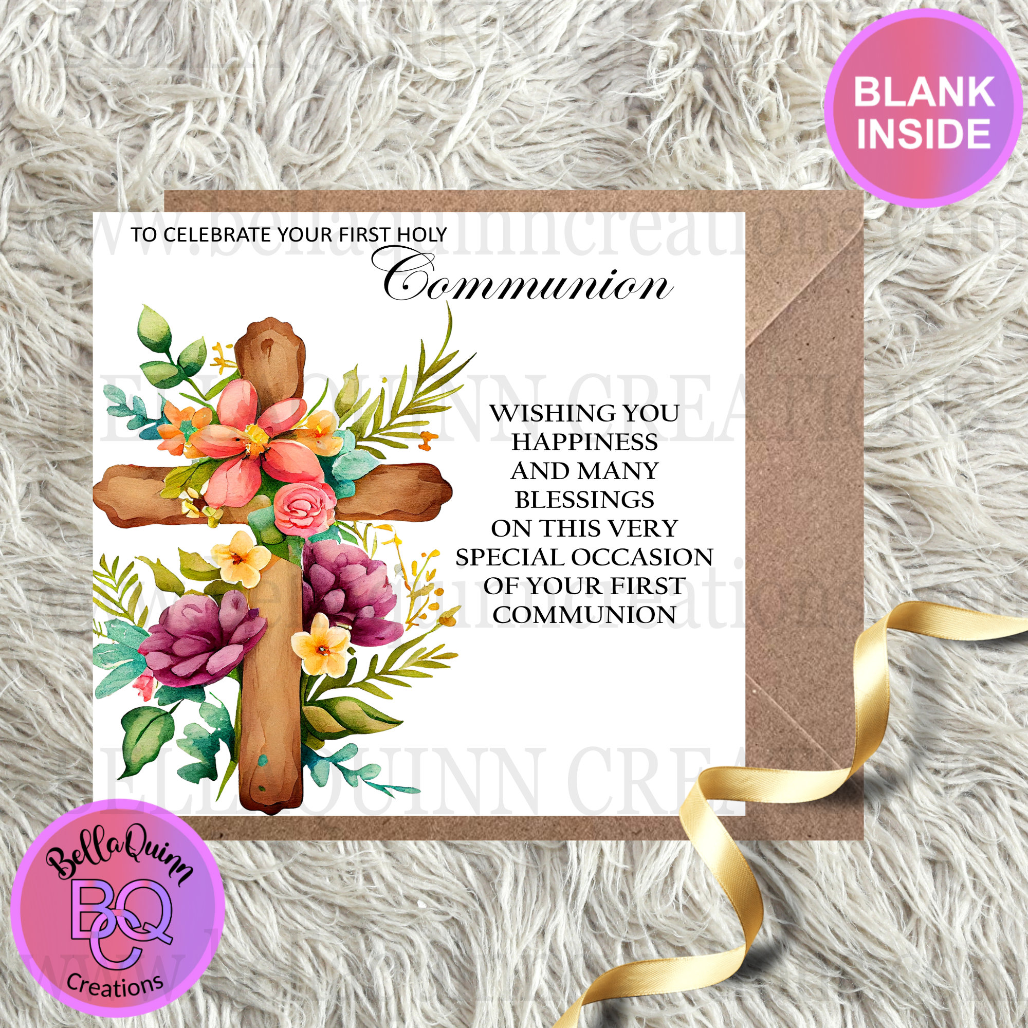 First Holy Communion Greeting Card, Catholic Holy Communion, Card ...