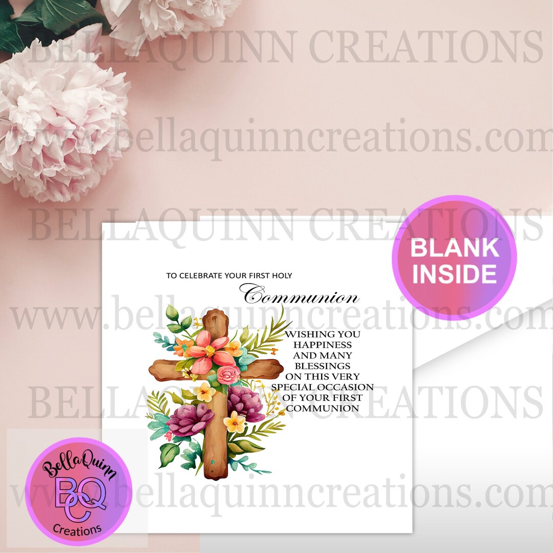 First Holy Communion Greeting Card Catholic Holy Communion - Etsy