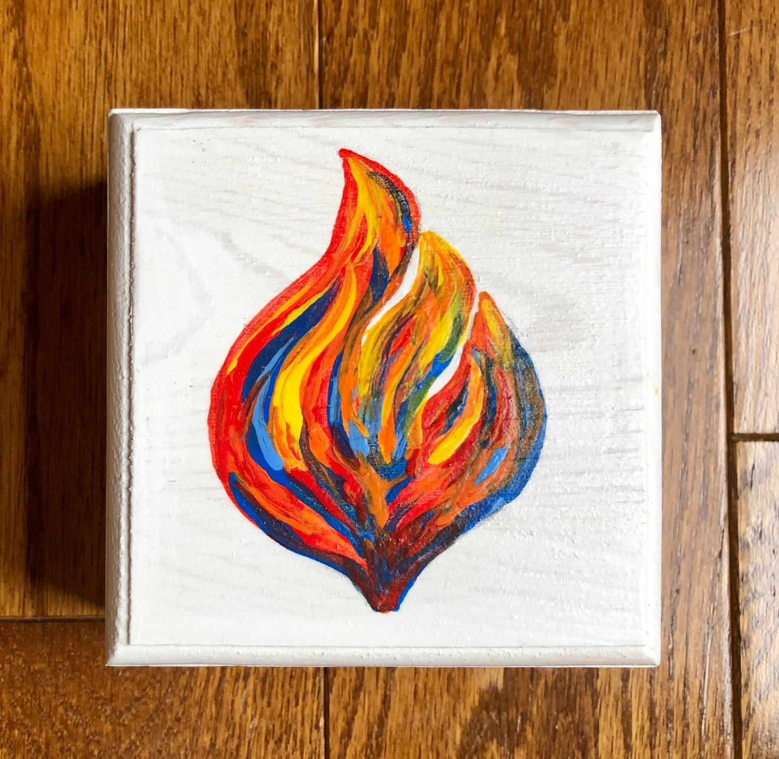 Hand-painted Holy Fire White Wooden Reiki Box With Stone - Etsy UK