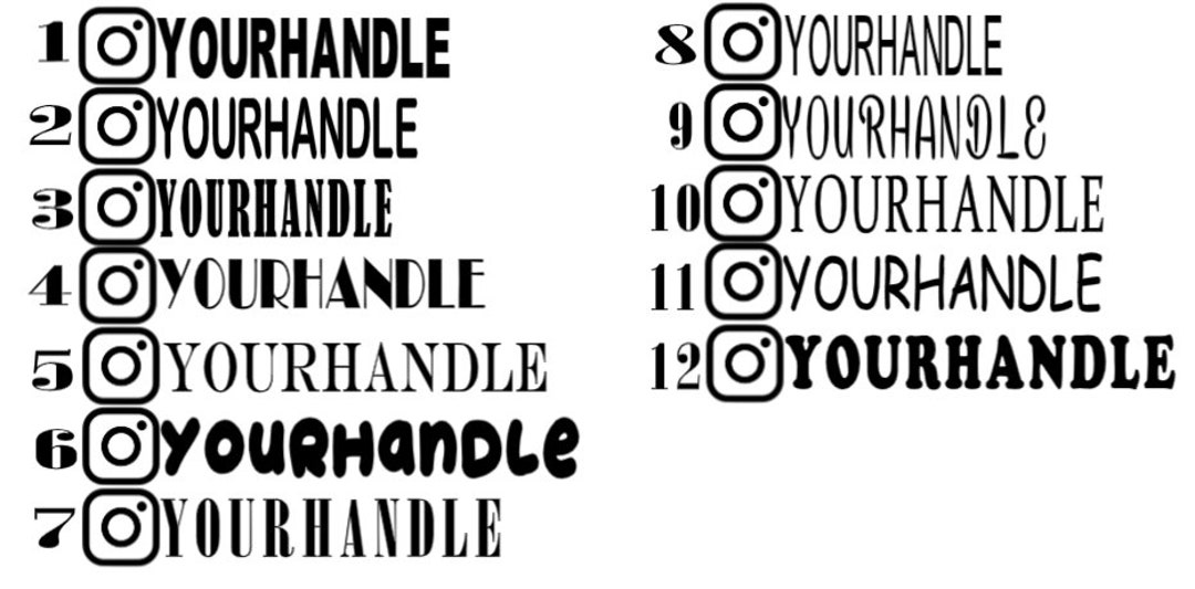IG Handle, Username, Instagram, Custom Vinyl Decal, Username Sticker ...