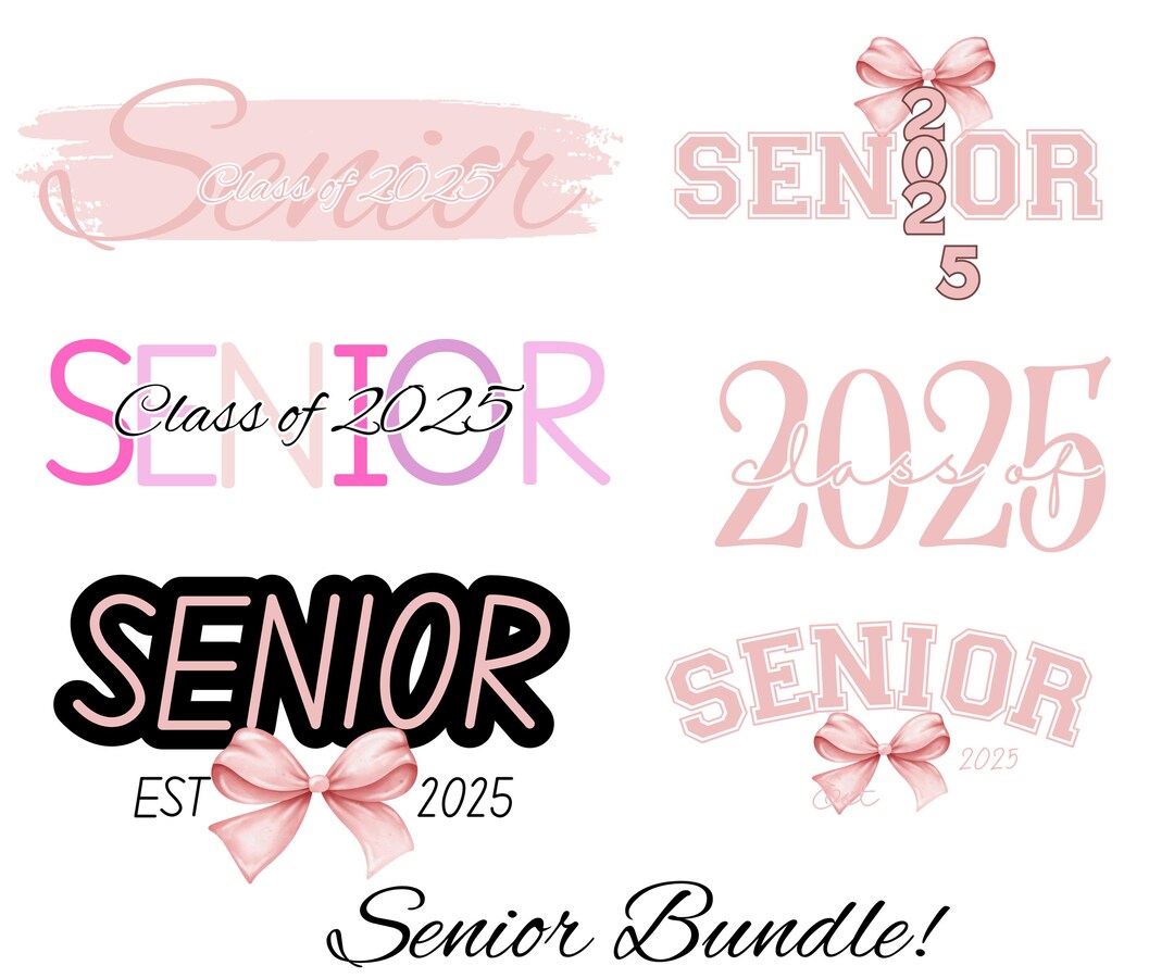 Senior Bundle, Bundle of 6, Senior PNG, Digital, Senior, Graduate, Pink ...