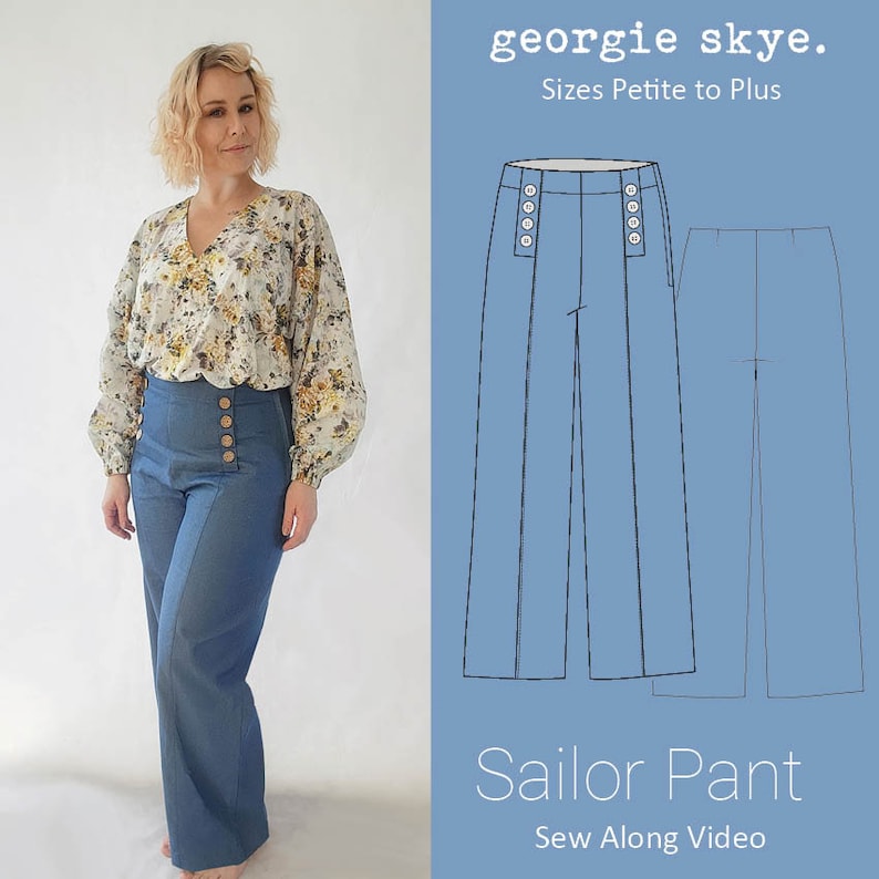 Sailor Pant PDF Sewing Patterns Petite to Plus Sizes - Etsy
