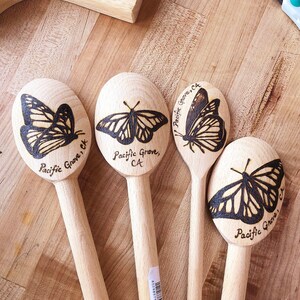 Monarch Butterfly 12-inch French Beech Wood Spoon, Personalization ...