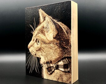 6x6 Inch Example Piece for Wood-burned Pet Portrait Custom | Etsy