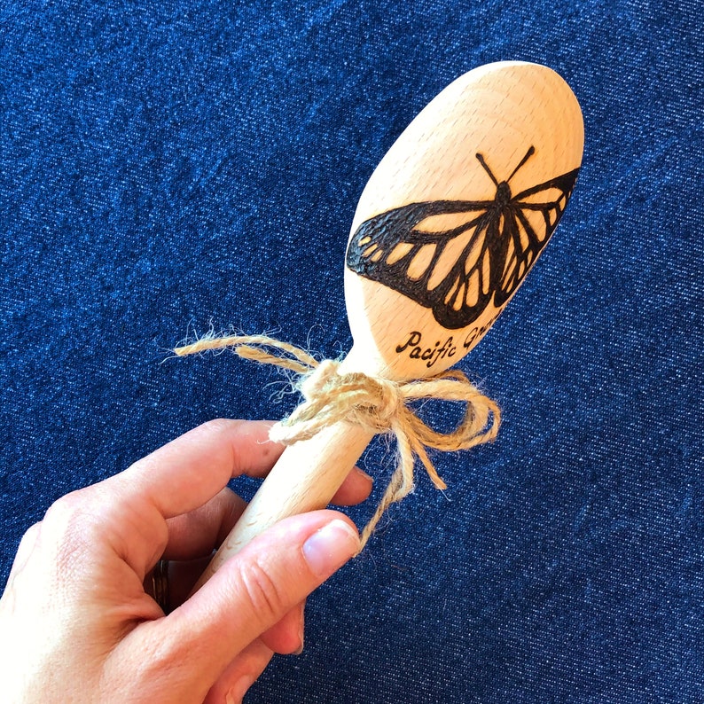 Monarch Butterfly 12-inch French Beech Wood Spoon - Etsy