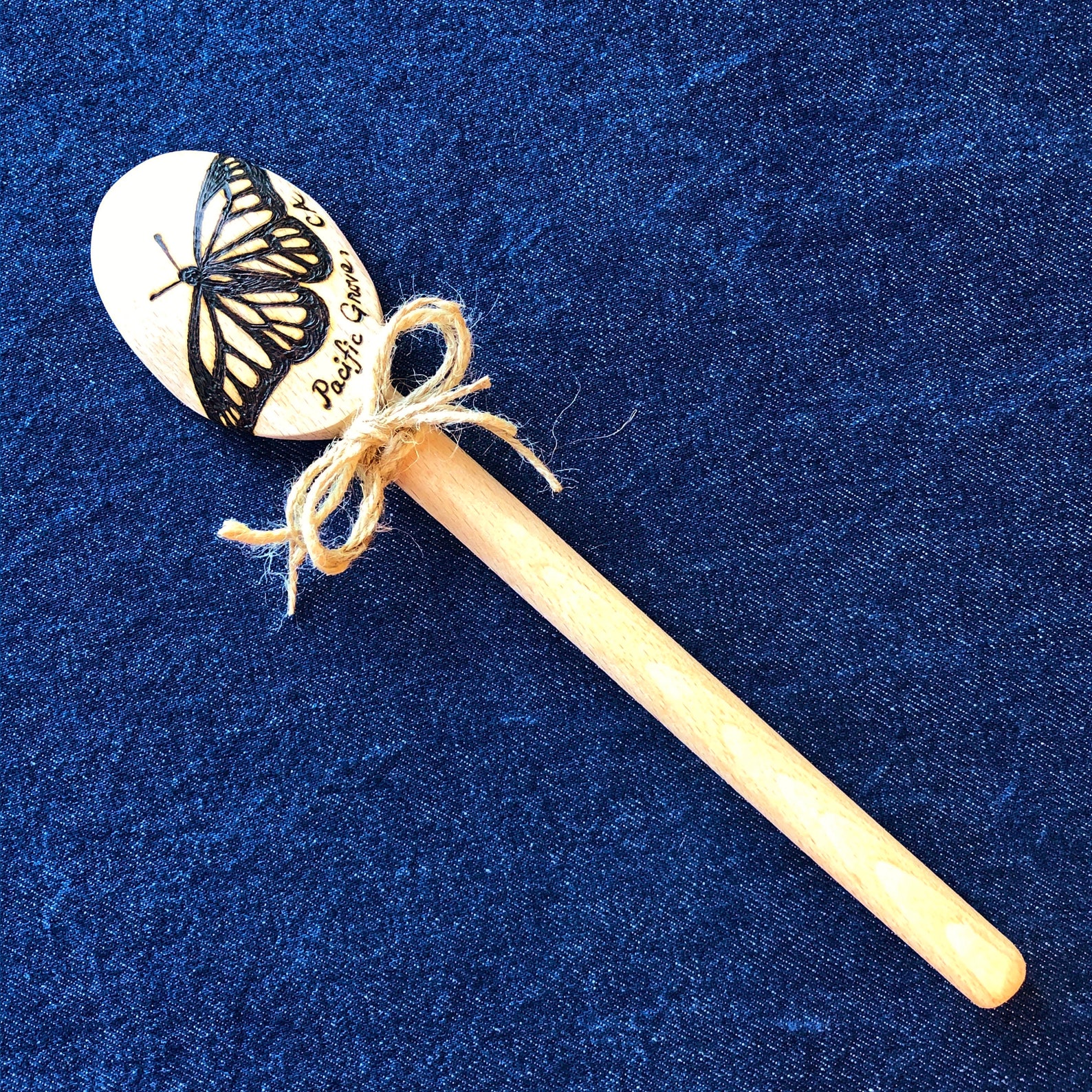 Monarch Butterfly 12-inch French Beech Wood Spoon - Etsy