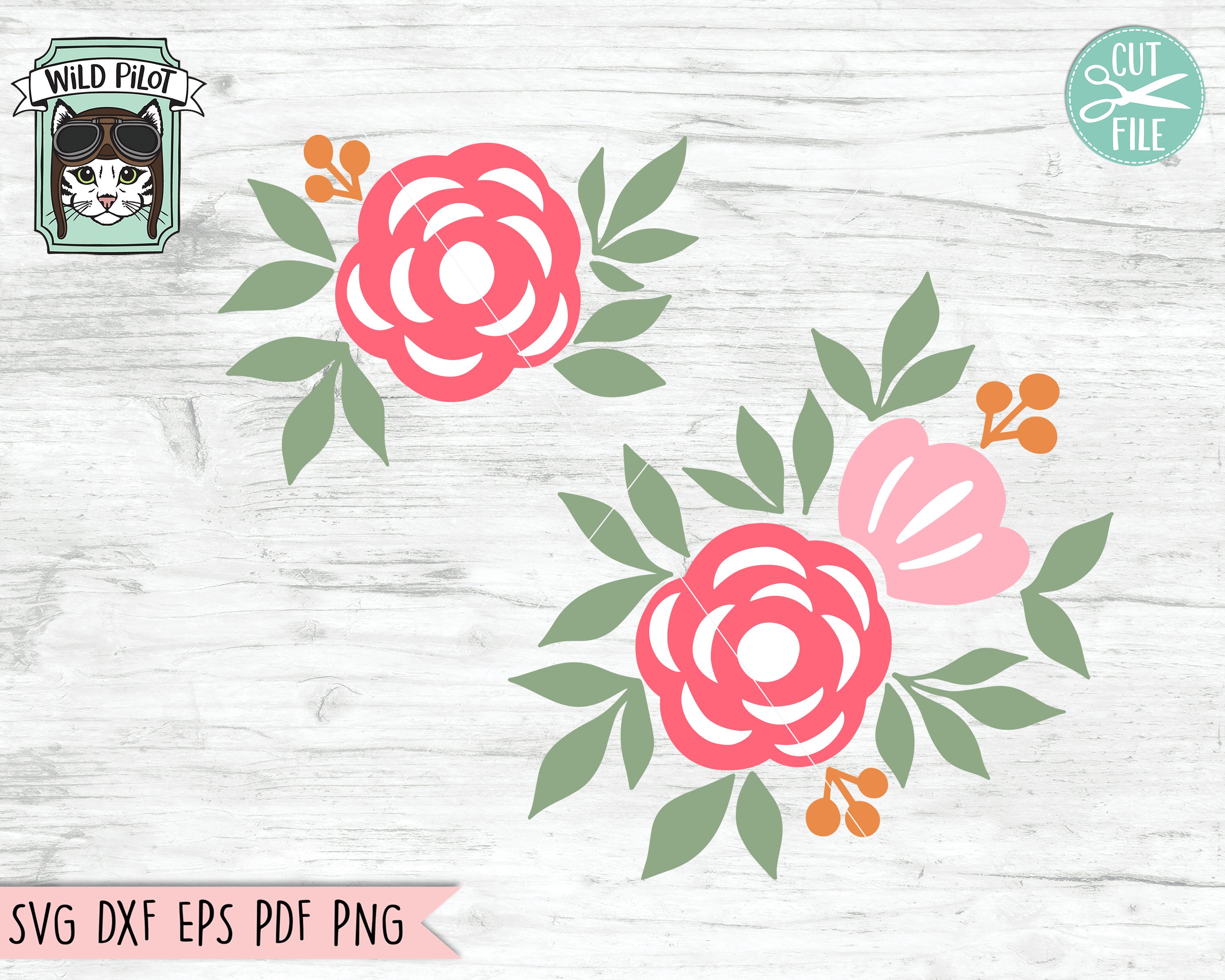 Flowers SVG File Colorful Flowers Cut File Flower Border - Etsy