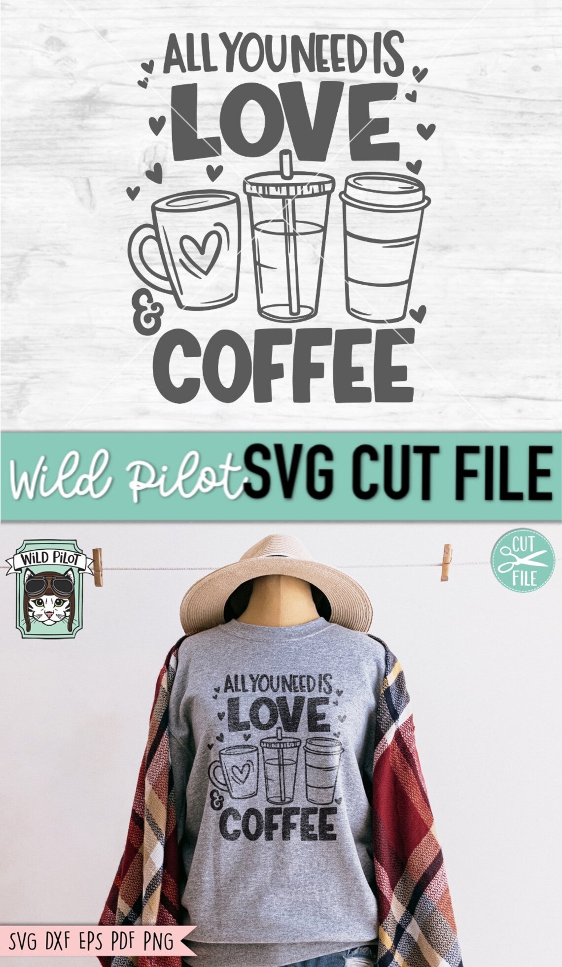 Coffee Lover SVG, Valentines Day Coffee SVG, Love Coffee SVG, All You ...