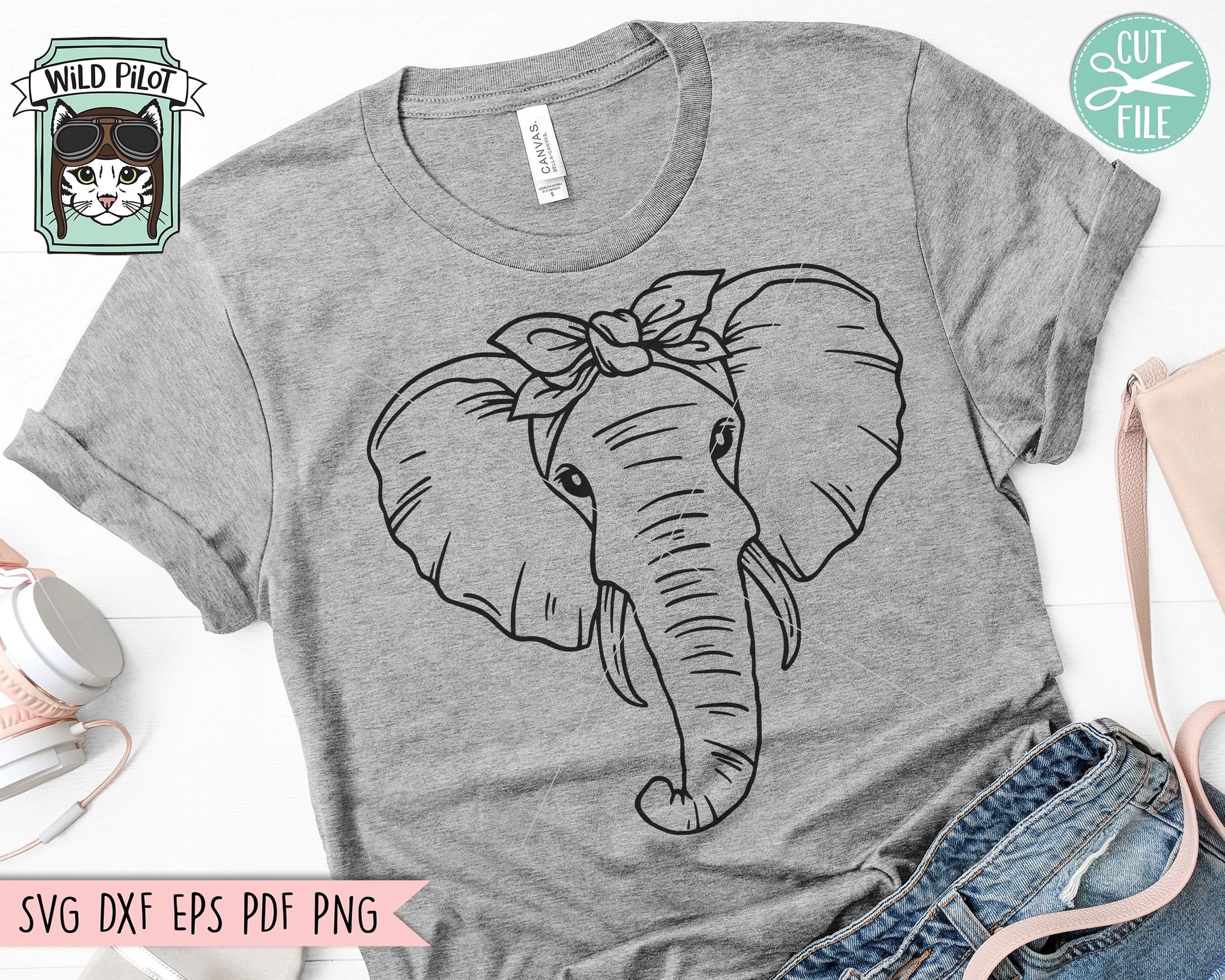 Elephant Bandana SVG, Elephant SVG File, Elephant Cut File, Elephant ...