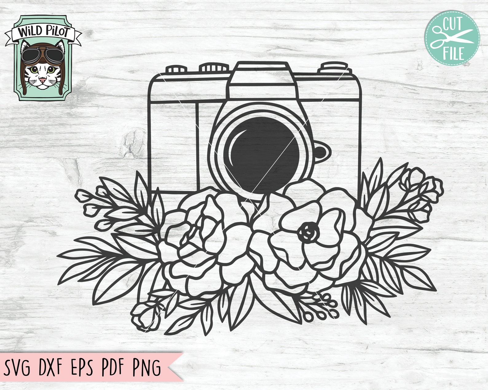 Floral Camera SVG File, Flower Camera Cut File, Photography SVG File ...