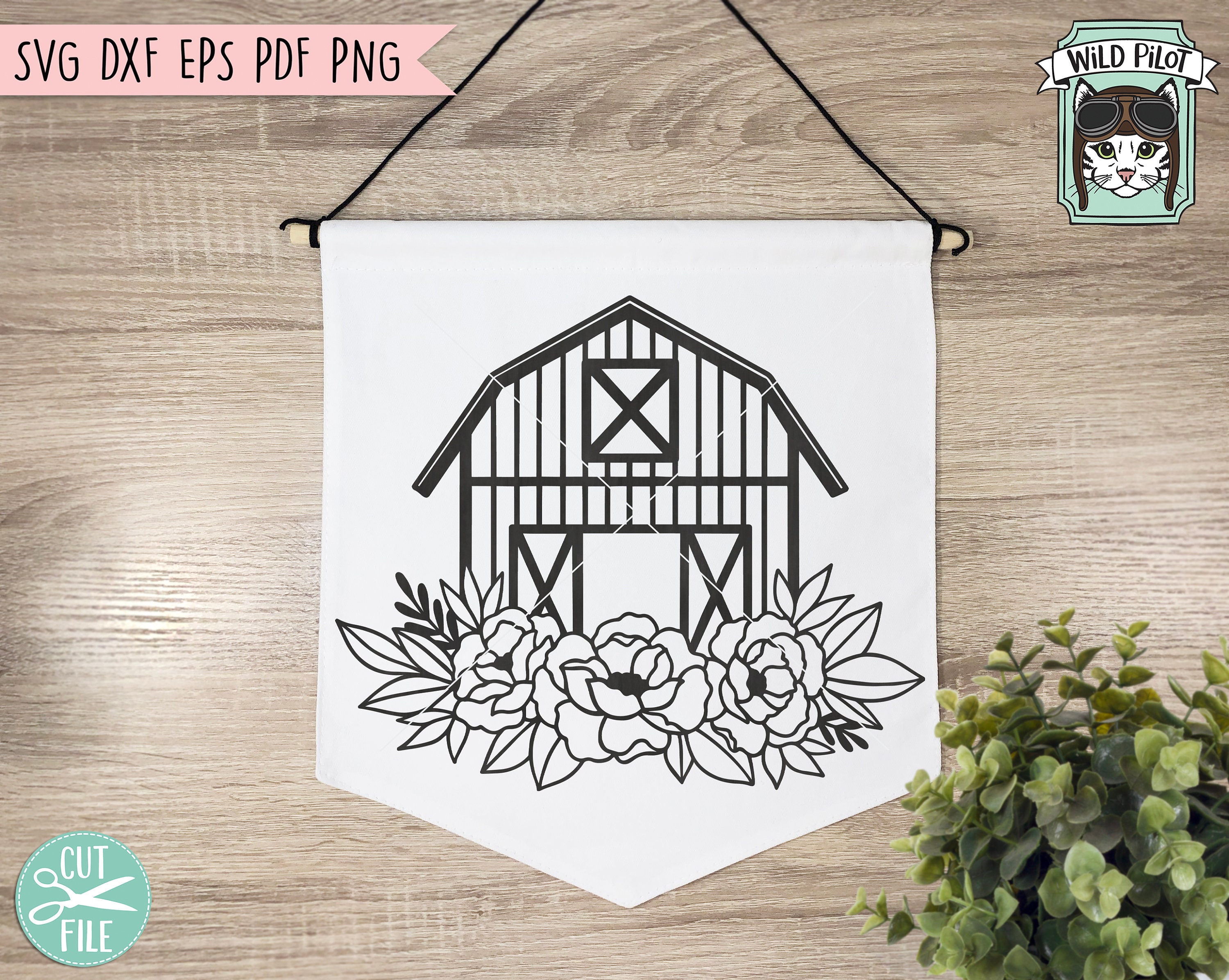 Floral Barn SVG File Barn With Flowers Svg Farmhouse Svg | Etsy