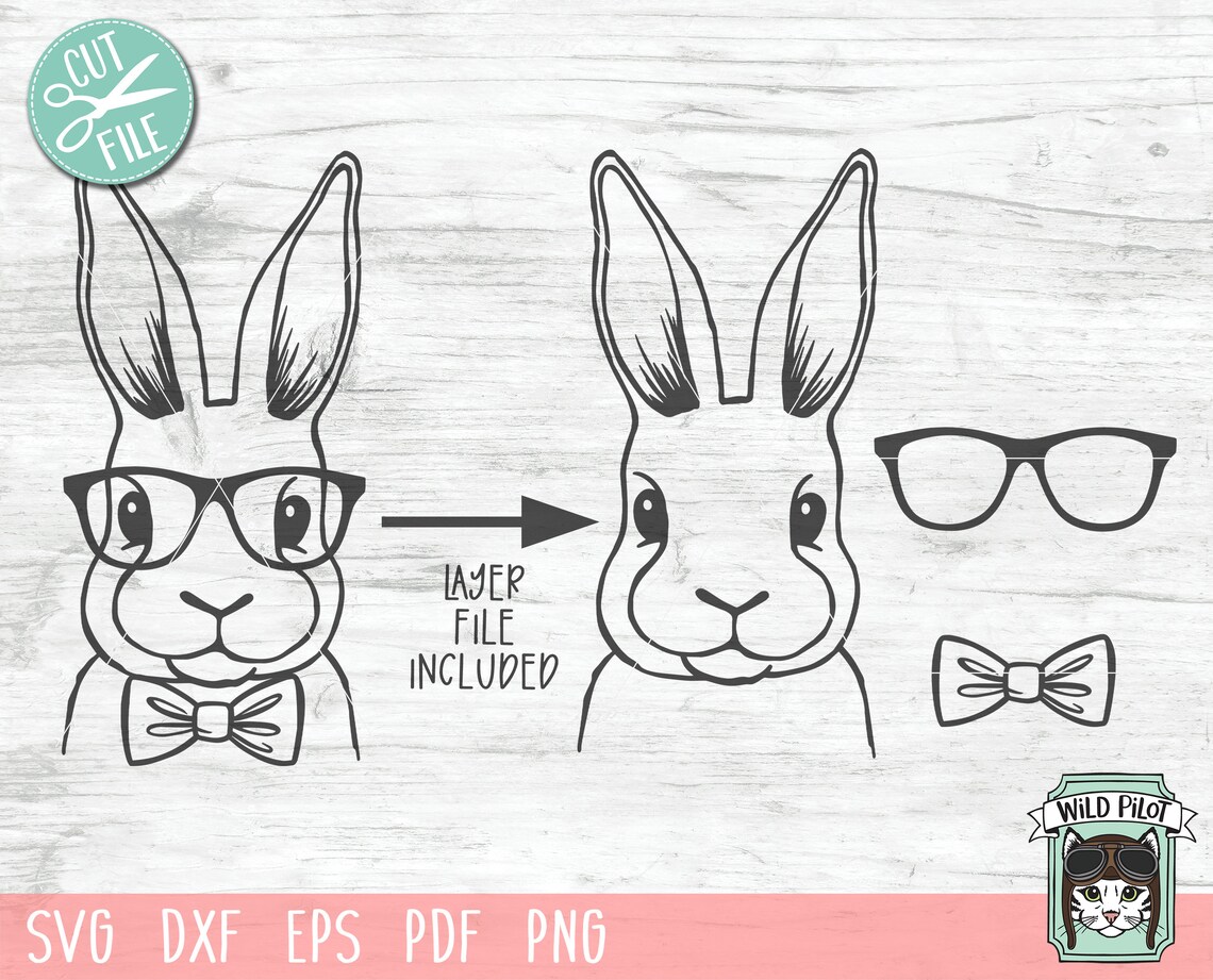 Bunny Glasses SVG Easter Bunny SVG Easter Clipart Easter - Etsy