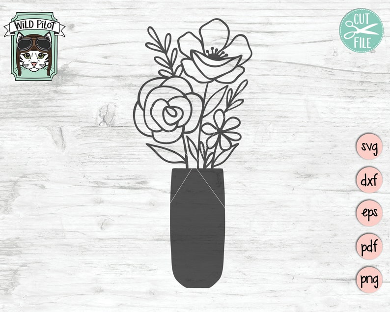 Flower Vase SVG File Flower SVG Files Floral Svg Files - Etsy