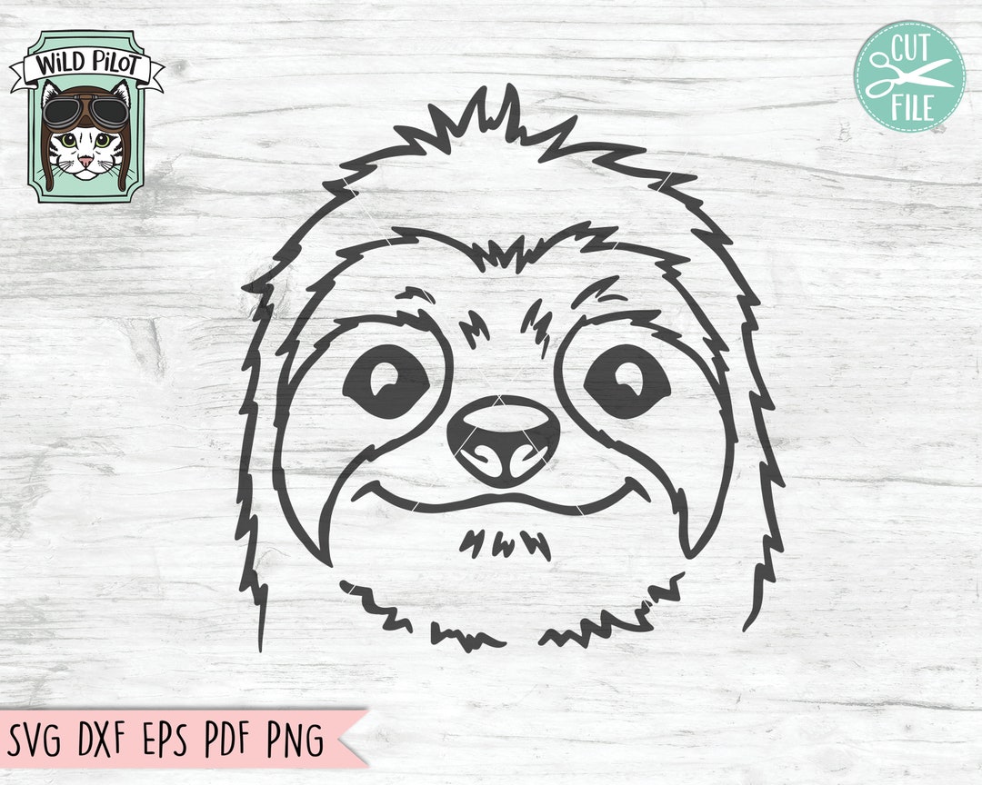 Sloth Svg File, Sloth Cut File, Animal Face, Cute Sloth Svg, Sloth Face ...