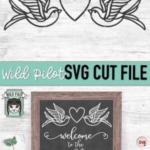 Bird SVG File, Bird Heart SVG File, Valentines Day Svg, Valentine Cut ...
