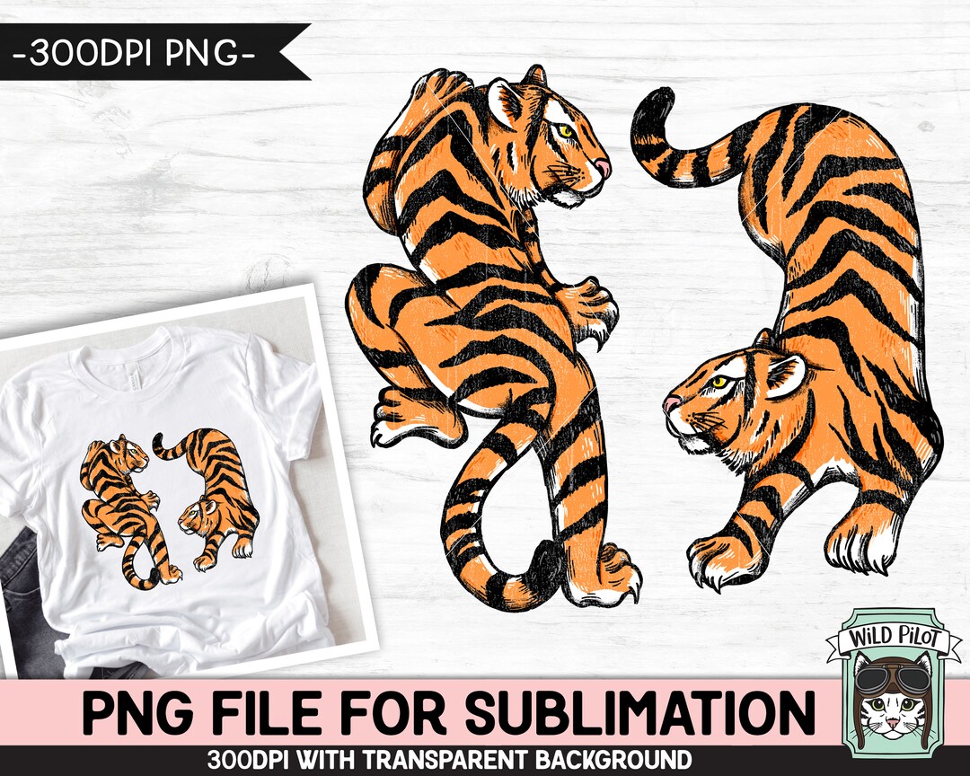 Tiger SUBLIMATION Design PNG, Fighting Tigers Png File, Tiger Tattoo ...