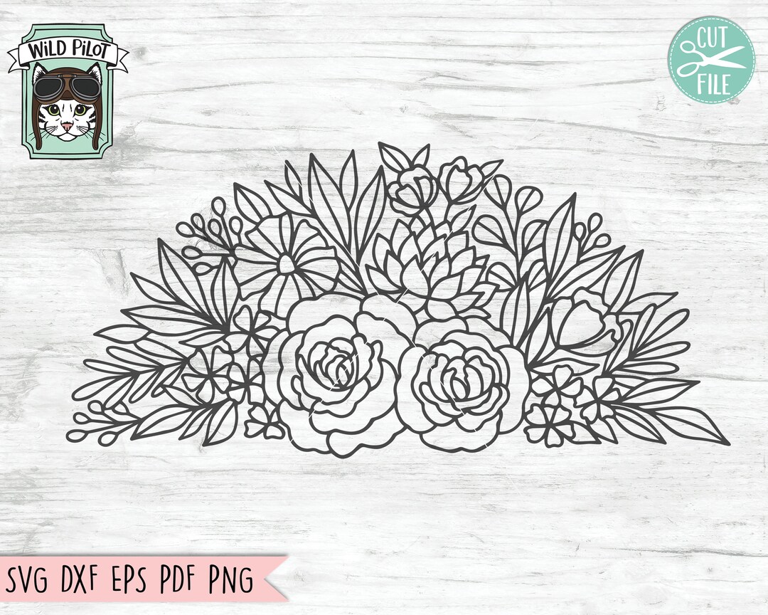 Flower Round Border SVG, Flower Border Svg, Flower Svg File, Floral Svg ...