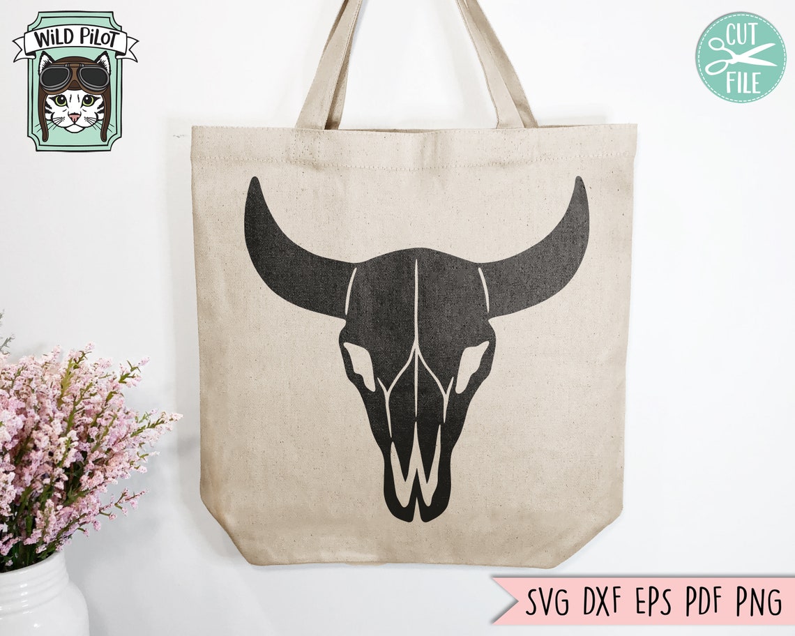 Cow Skull SVG Cut File Bull Skull SVG Mystical Svg Crescent - Etsy