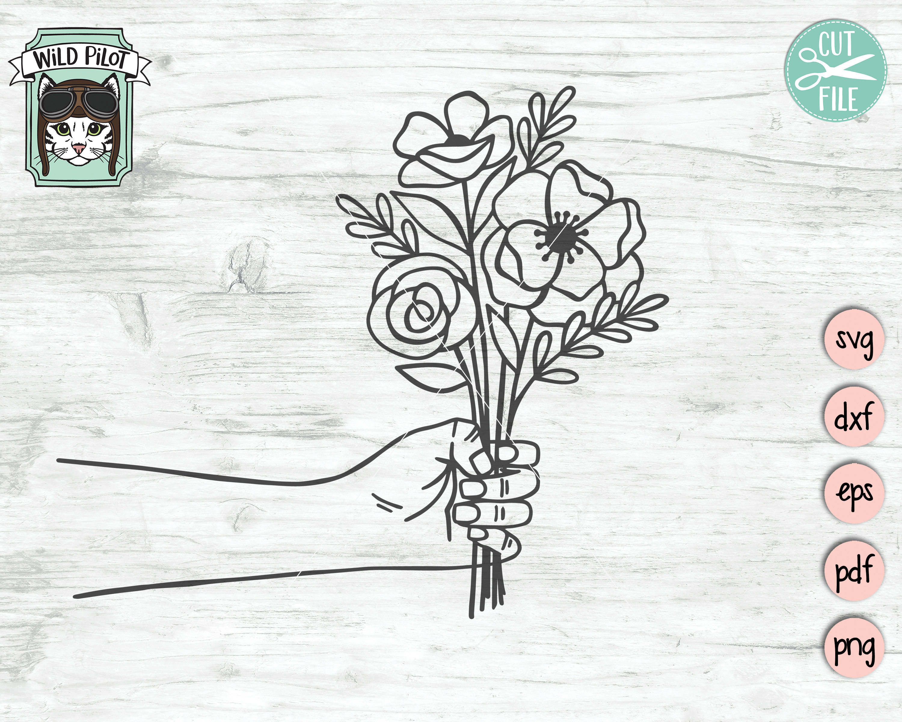Hand Holding Flowers Svg File Hand Holding Bouquet Cut File | Etsy