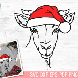 Goat Santa Hat Svg File Goat With Hat Svg (Instant Download) - Etsy