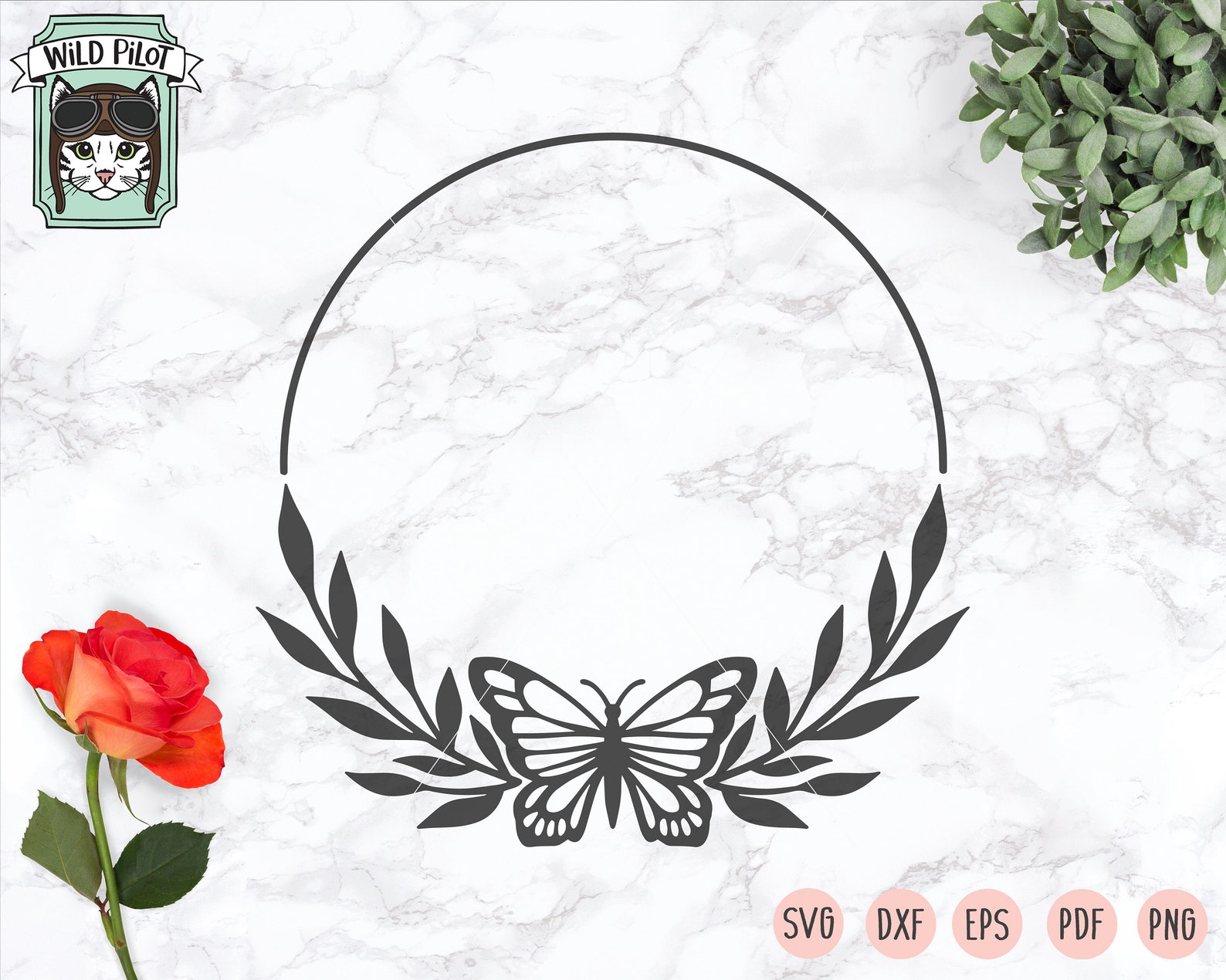 Butterfly SVG File, Butterfly Monogram SVG File, Butterfly Wreath SVG ...