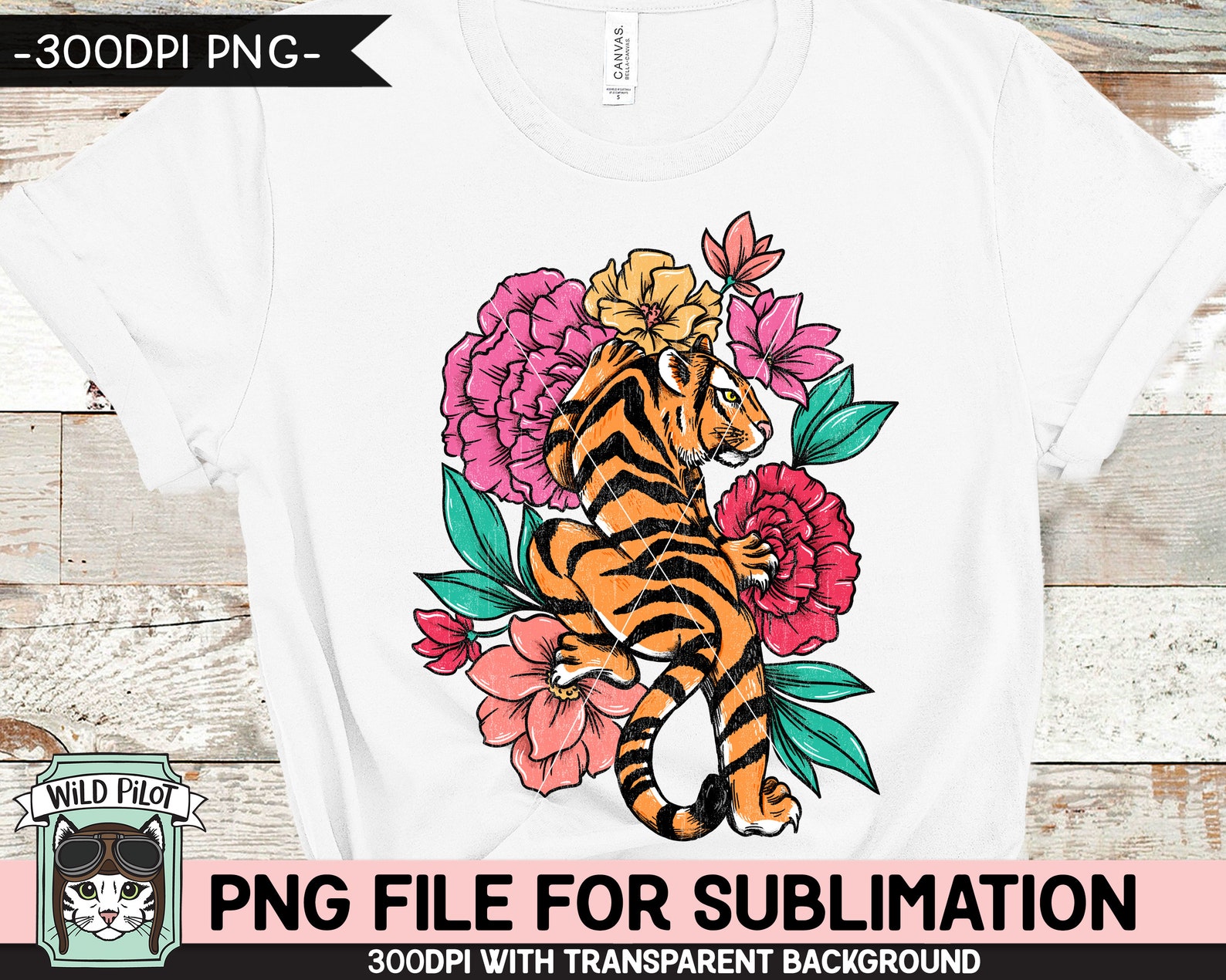 Tiger SUBLIMATION Design PNG, Floral Tiger Png File, Tiger Tattoo ...