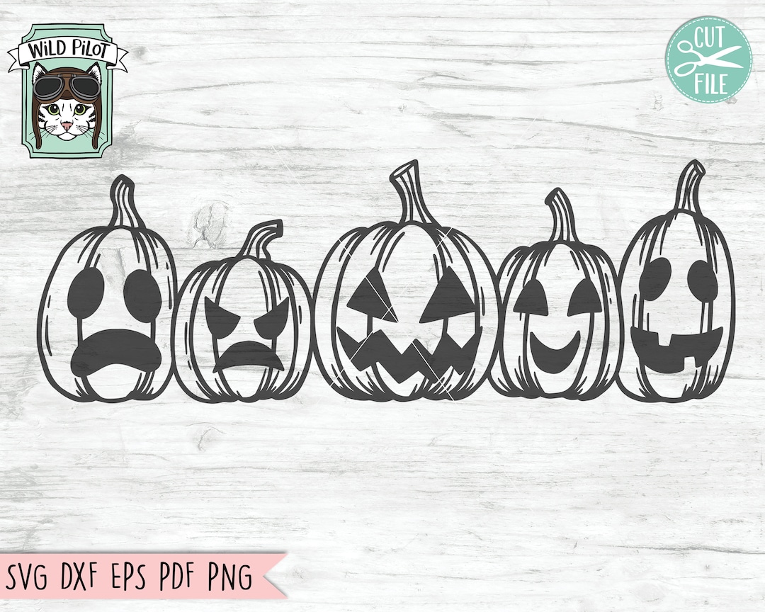 Jack O Lanterns SVG, Halloween SVG, Row of Pumpkins SVG, Fall Svg ...
