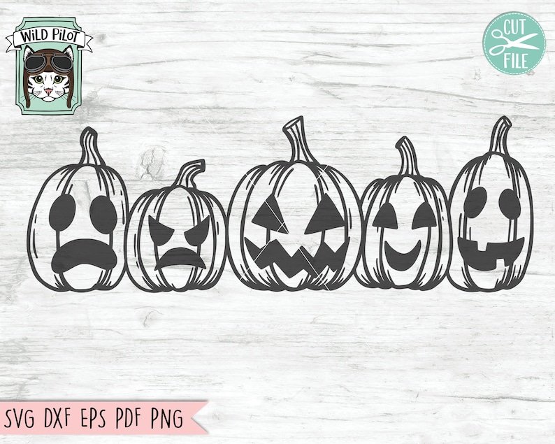 Jack O Lanterns SVG, Halloween SVG, Row of Pumpkins SVG, Fall Svg ...