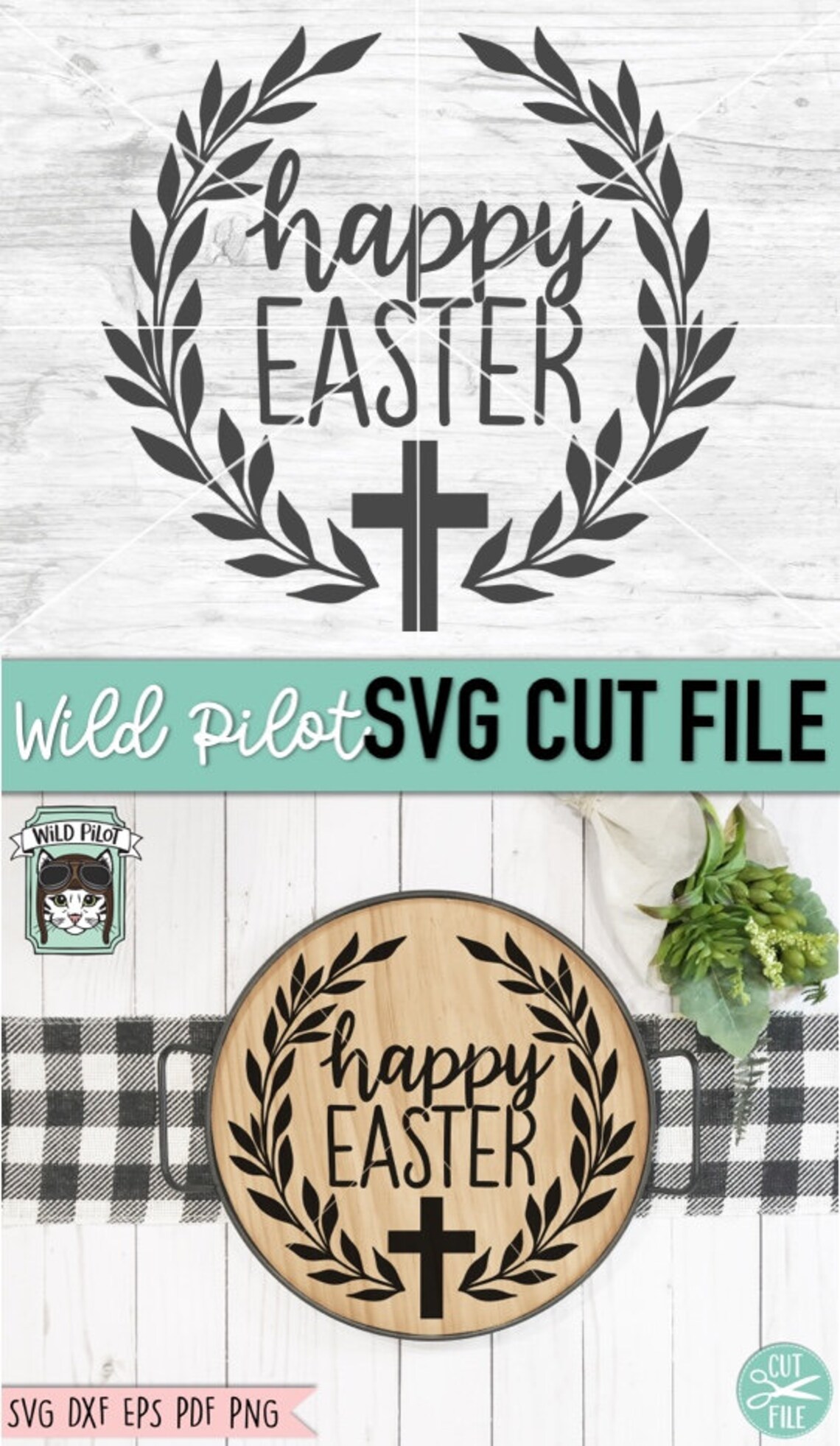 Happy Easter SVG Cut File, Easter Sign SVG File, Happy Easter PNG ...